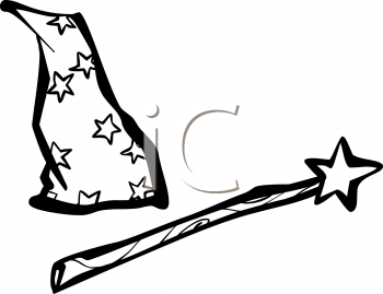 Wizard Clipart Black And White